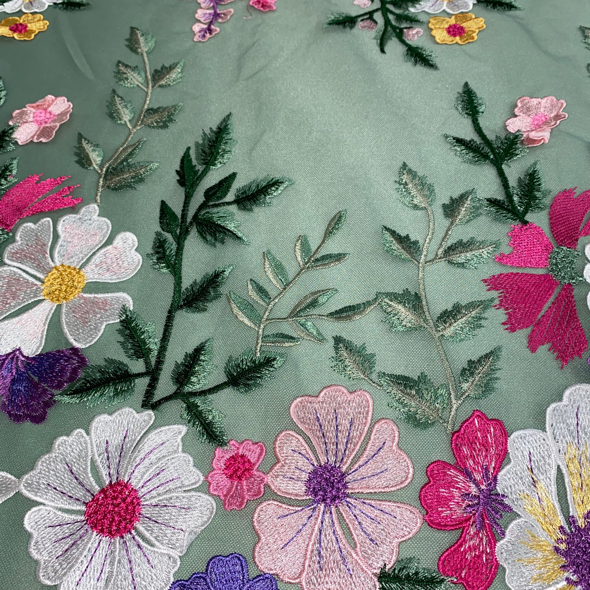 Multi-colours Embroidered Flowers – Diana Fabrics