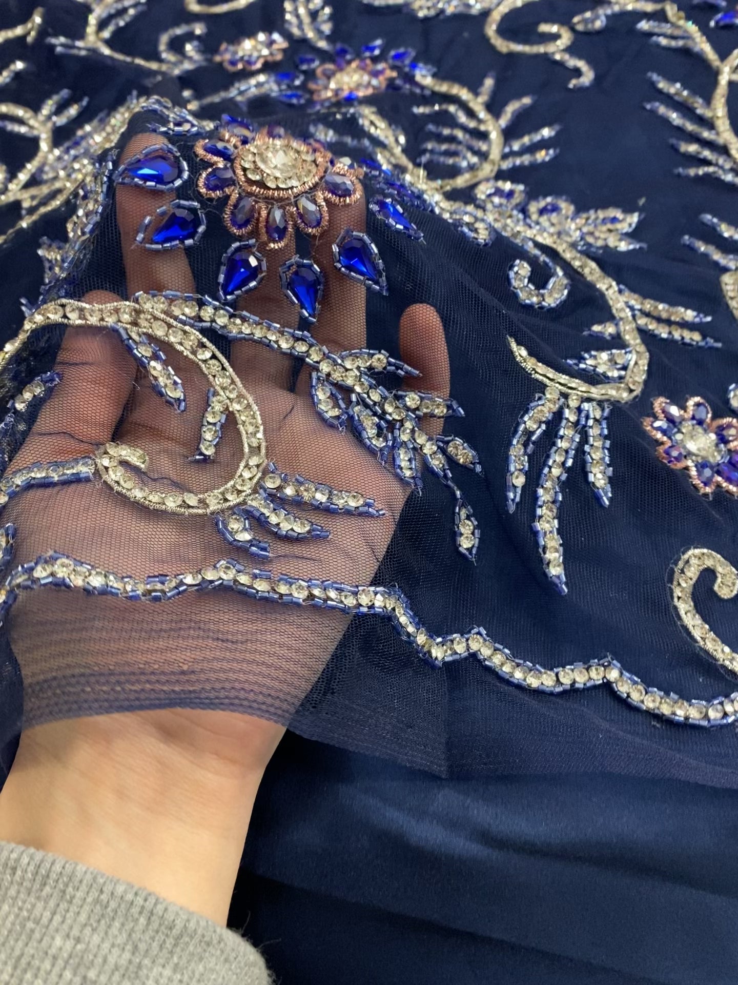 Hand beaded stone lace Different design