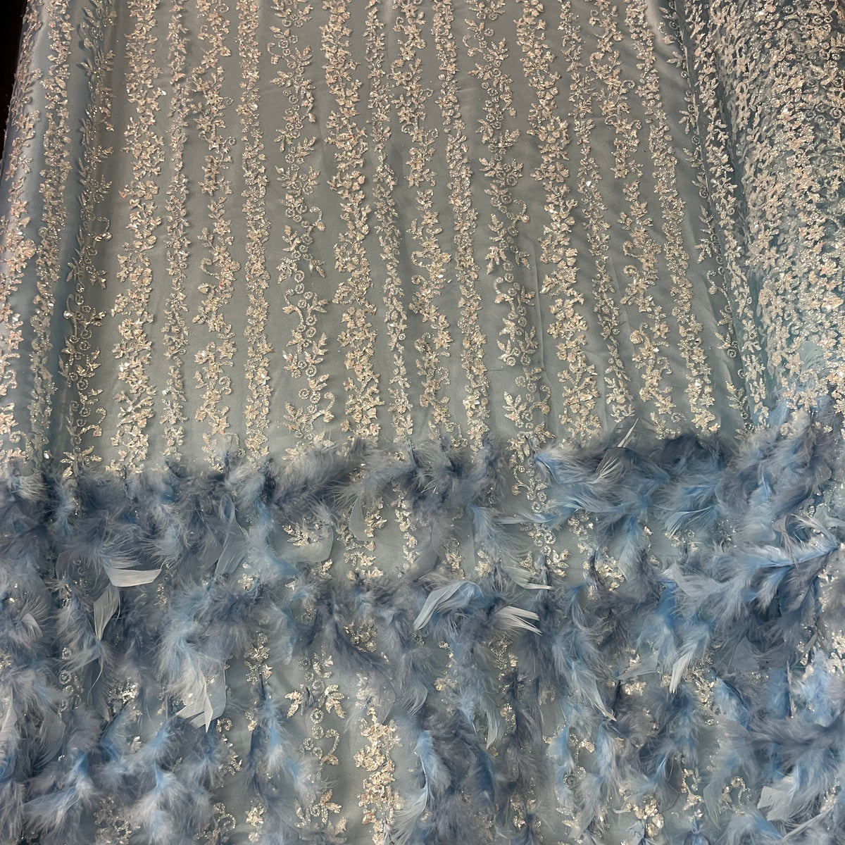 Glitter feather fabric – Diana Fabrics