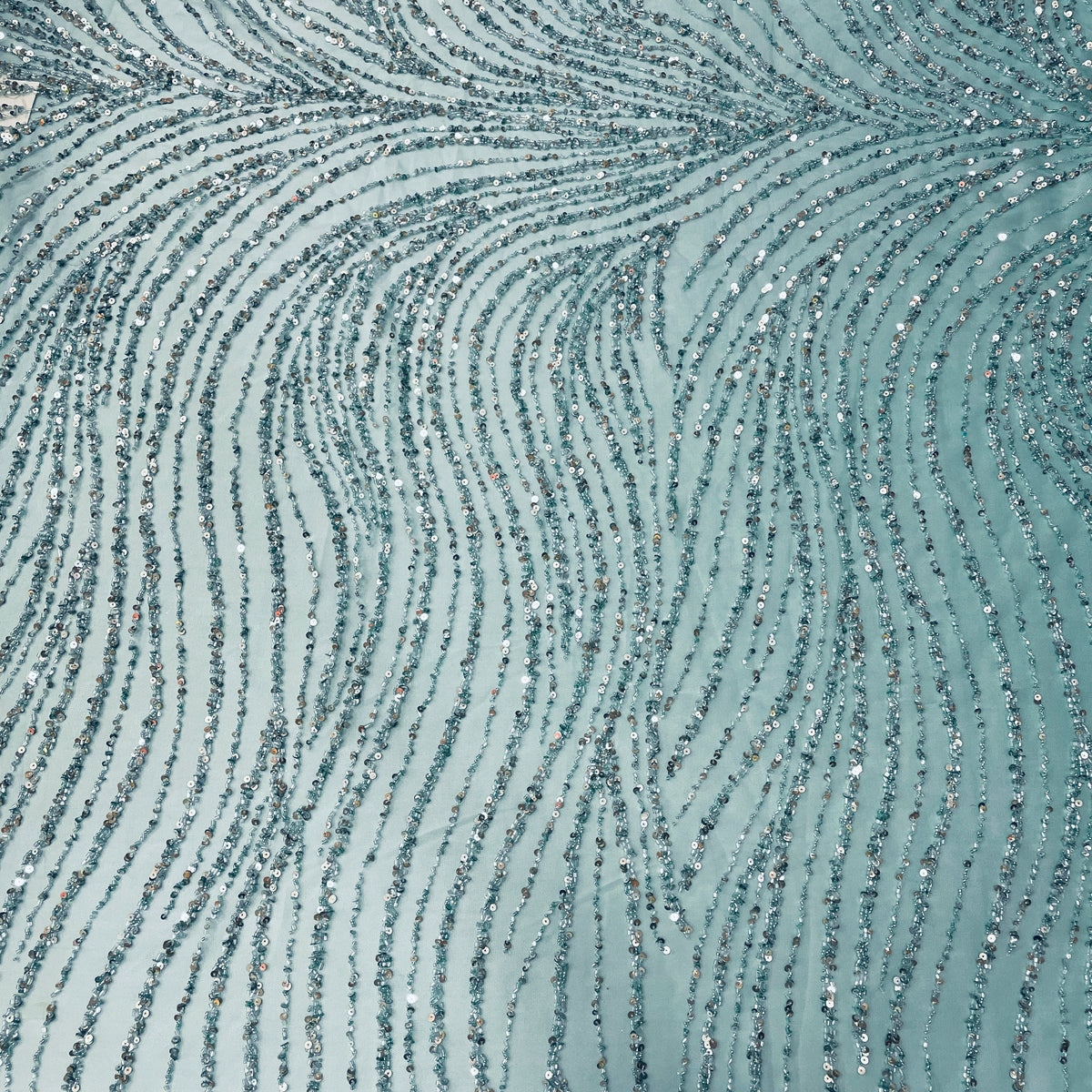 Hand Beaded Asymmetrical Wave Design – Diana Fabrics